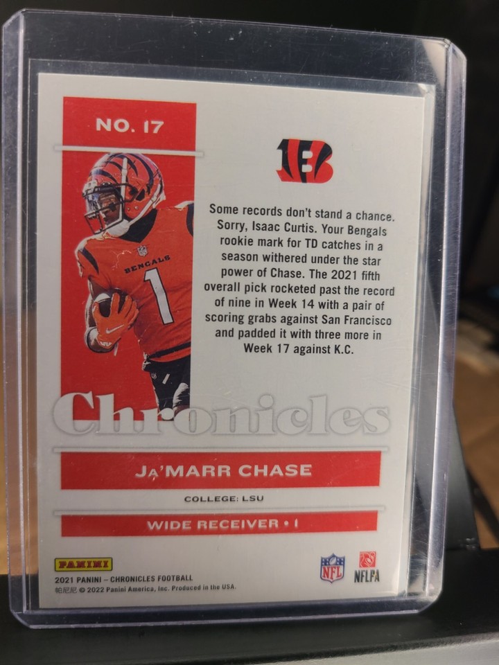2021 Panini Chronicles Jamarr Chase Rookie Card RC #17 Cincinnati ...