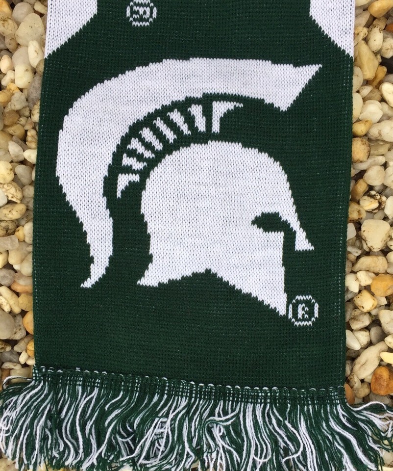 Michigan State SPARTANS Scarf~GO GREEN GO WHITE Student Section Pride ...