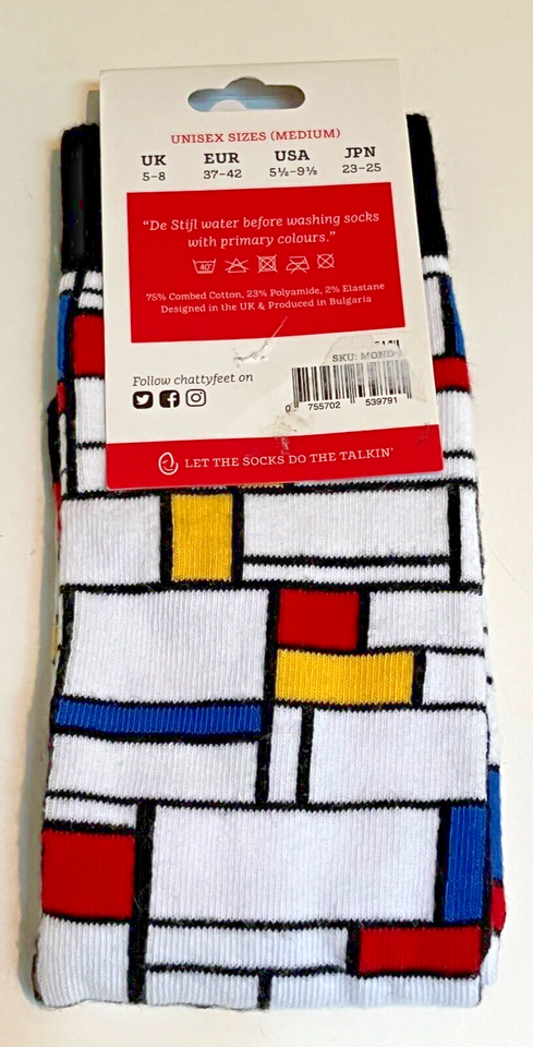 Chatty Feet Mondrian Unisex Socks | eBay