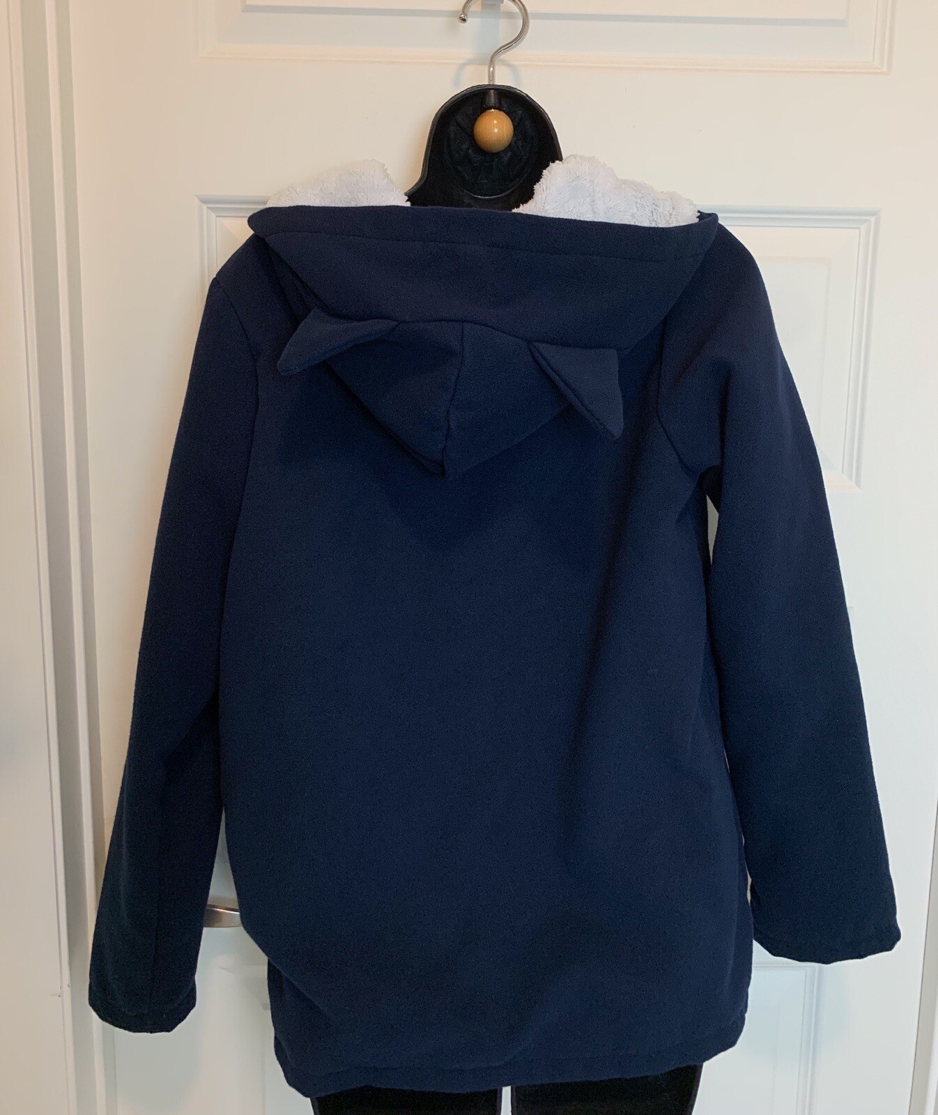 Cute Cat Coat Navy Blue Japanese Fashion Kawaii Size S - Gem