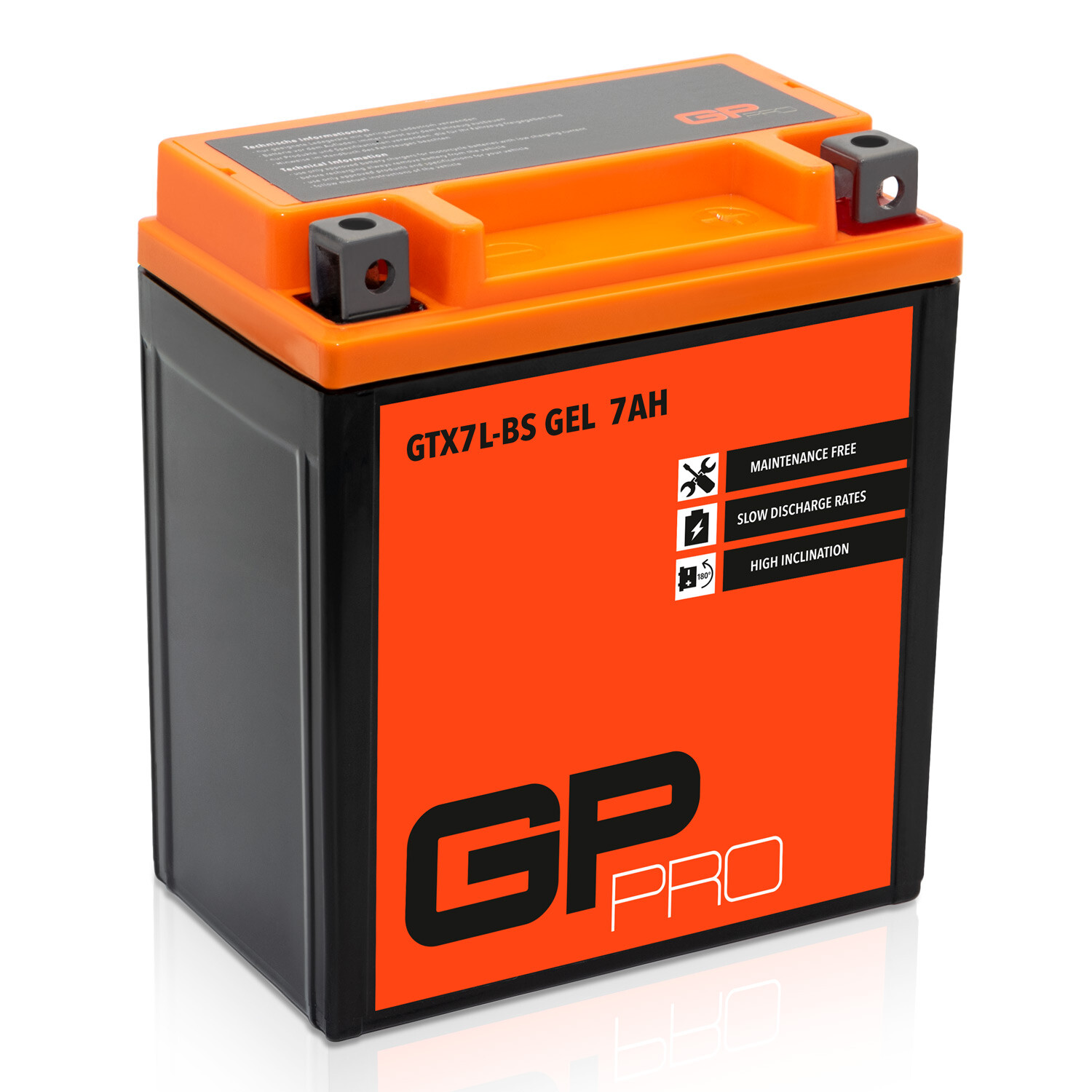 Batterie 12V 7Ah GEL GP-PRO GTX7L-BS Motorrad ähnl YTX7L-BS CTX7L-BS ...