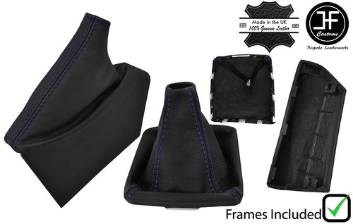 PURPLE STITCH LEATHER SHIFT+E BRAKE BOOT+FRAMES FOR SUBARU IMPREZA WRX ...