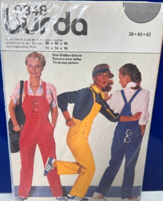 Burda Pattern 9348 Overalls, sz 12-16 | eBay
