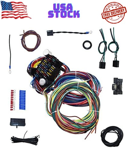 21 Standard Circuit Universal Wiring Harness Kit Muscle Car Hot Rod XL ...