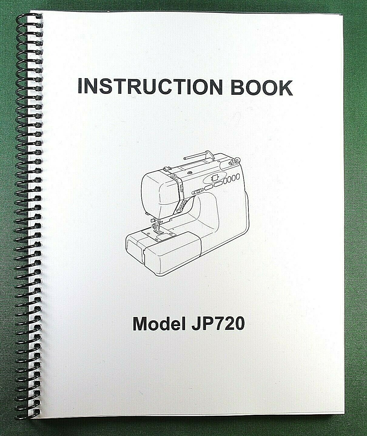 Janome JP720 Instruction Manual: 41 Pages & Protective Covers! | eBay