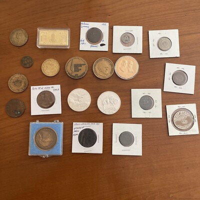 Lot Of 21 Vintage Coins, Tokens, Rounds, Collectibles. Antique ...