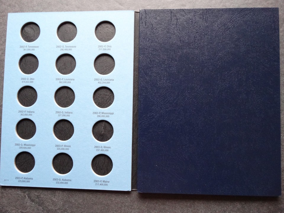 Damaged Whitman Statehood Washington Quarters Coin Folder 2002-2005 #2 ...