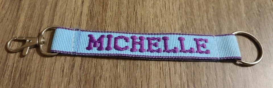 New Michelle Personalized Keychain Blue and Purple | eBay