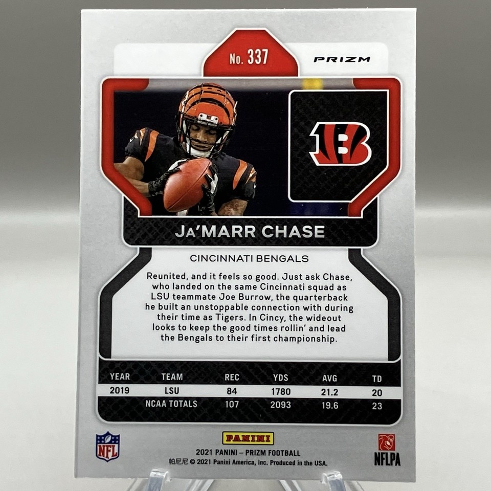 2021 JaMarr Chase Panini Prizm #337 Orange Lazer Rookie Card RC | eBay