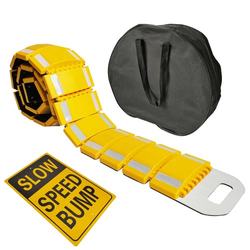 10ft Portable Speed Bump Plastic Humps with Slow Down Sign for Road ...