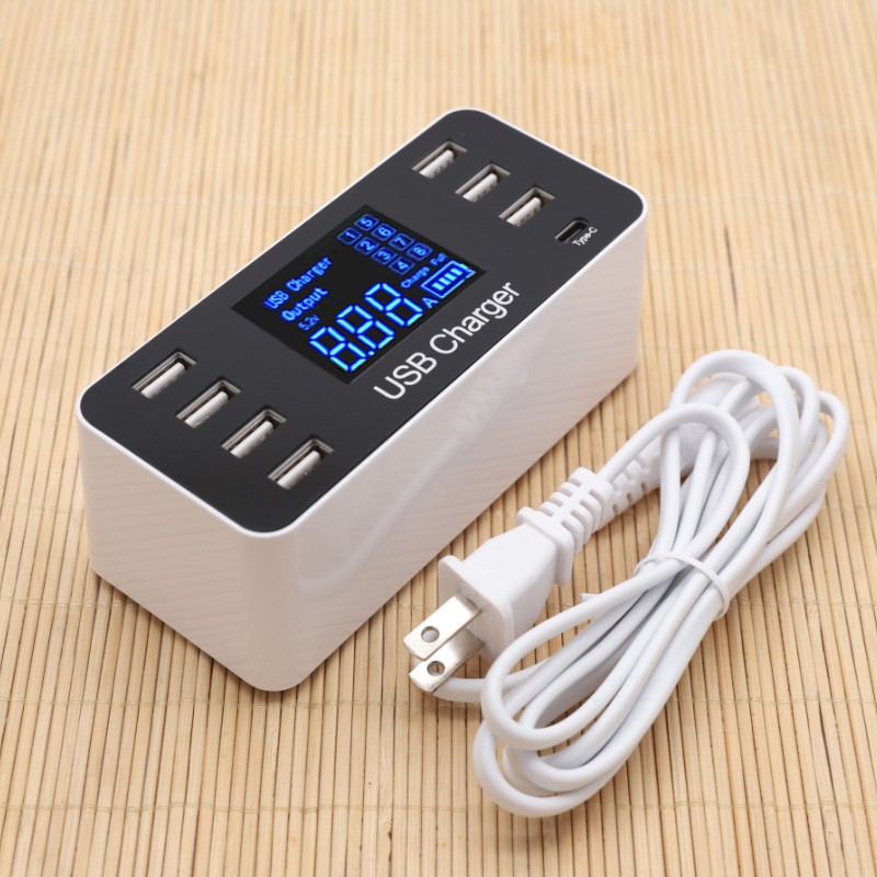 Portable 8 Ports Quick Charge USB 3.0 LED Display Charger Android ...