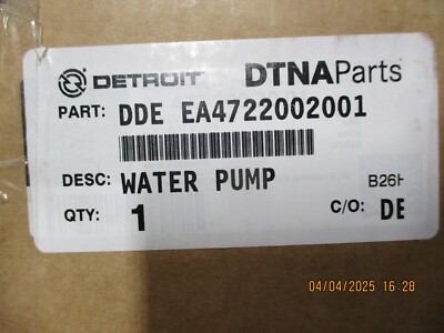 Genuine OEM DETROIT DD13/DD15 EA4722002001 WATER PUMP | eBay