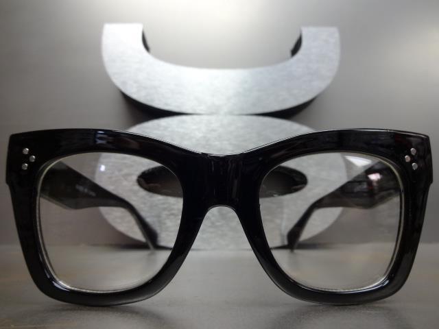 CLASSIC VINTAGE RETRO NERD GEEK Style Clear Lens EYE GLASSES Thick ...