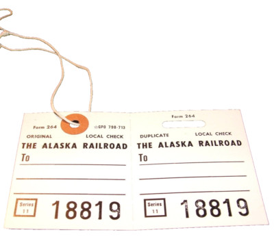 1980's ALASKA RAILROAD BAGGAGE TAG | eBay