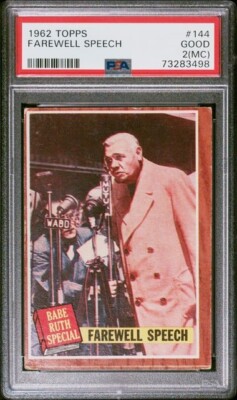 1962 TOPPS 144 BABE RUTH "FAREWELL SPEECH" PSA 2 (MC) | eBay