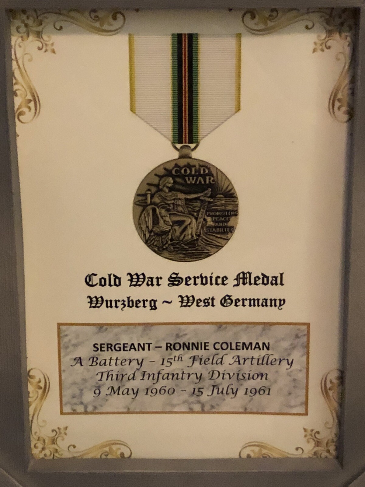 COLD WAR SERVICE MEDAL ~ 5x7 Medal Print w/Rank, Name, Unit, etc. -Free ...