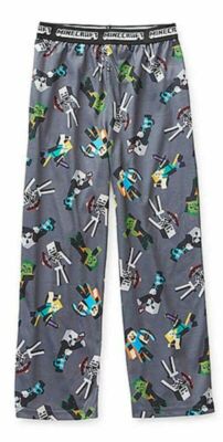 Minecraft Boys Grey Printed Pajama Pant Set Size 4/5 6/8 10/12 14/16 ...