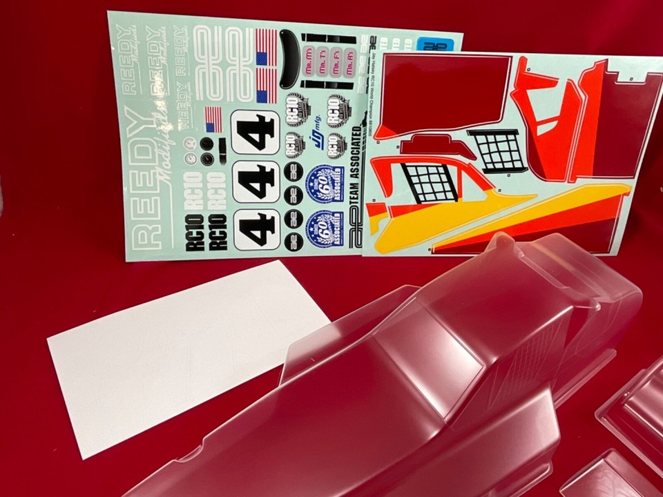 Team Associated RC10 JAMMIN JAY HALSEY clear BODY + 2 WINGS DECALS ...