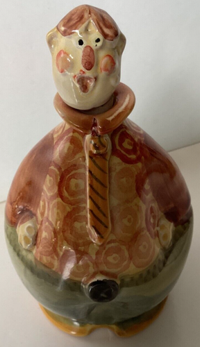 Rare Vintage Hand Painted Ceramic Fat Man Collectors Bottle Decanter ...