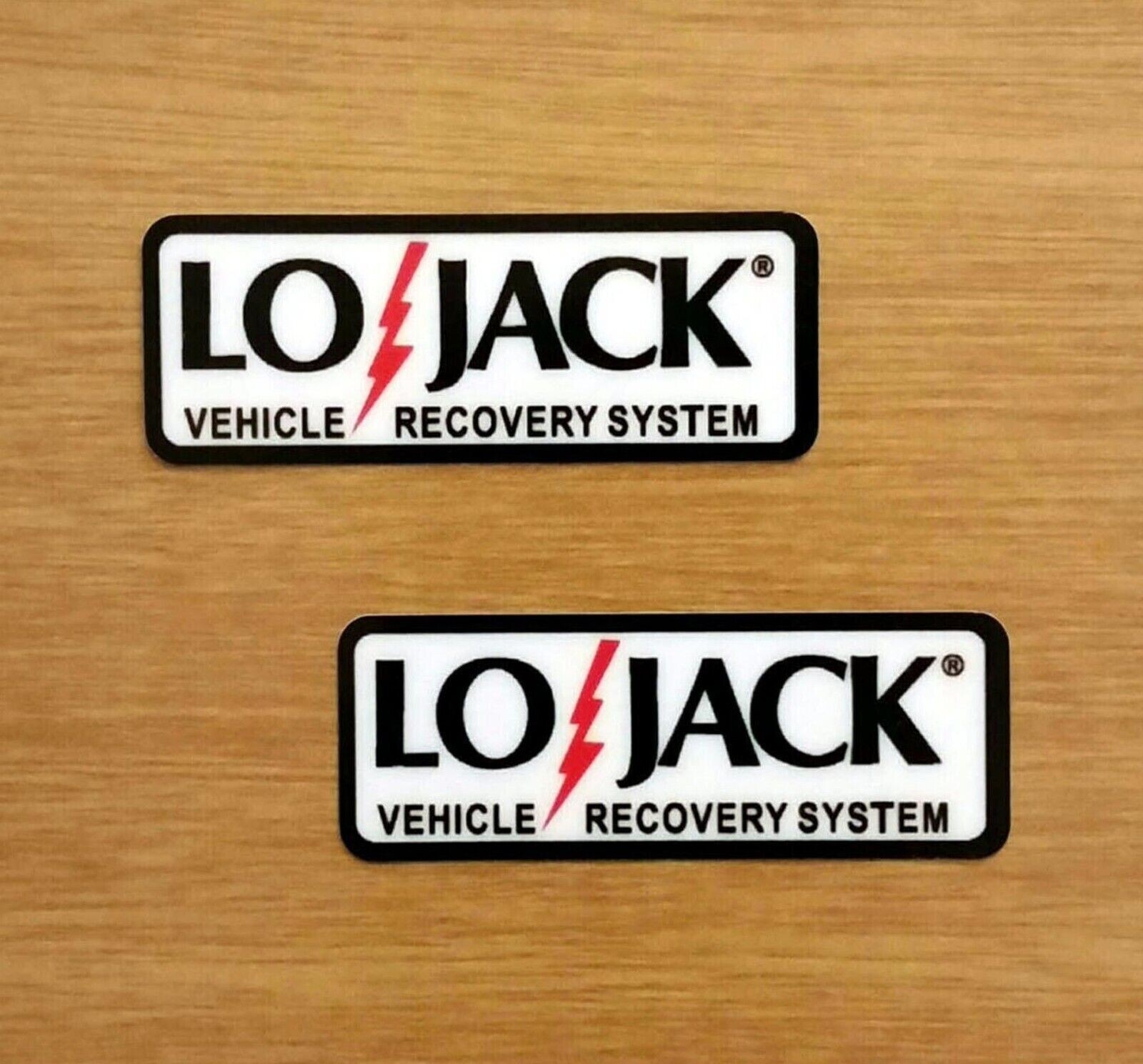 2 LOJACK 2"x.75" Vinyl Decal Stickers Car Motorcycle Recovery Security ...