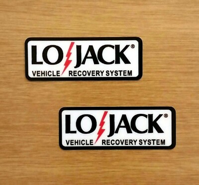 2 LOJACK 2"x.75" VINYL DECAL CAR BOAT MOTORCYCLE RECOVERY SECURITY ...