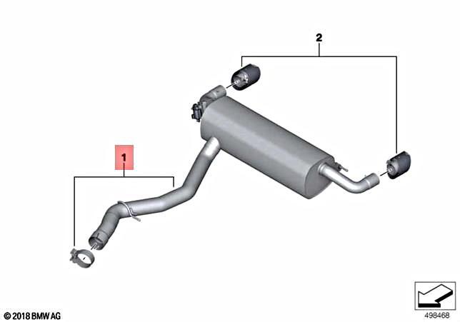 Genuine BMW G20 330i 330iX Sedan M Performance Silencer 18302464496 | eBay