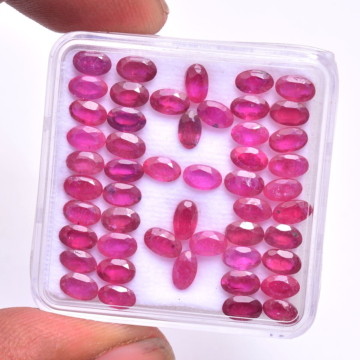 50 Pcs Natural Mozambique Ruby Rich Red 5mm 3mm Oval Faceted Cut Loose ...