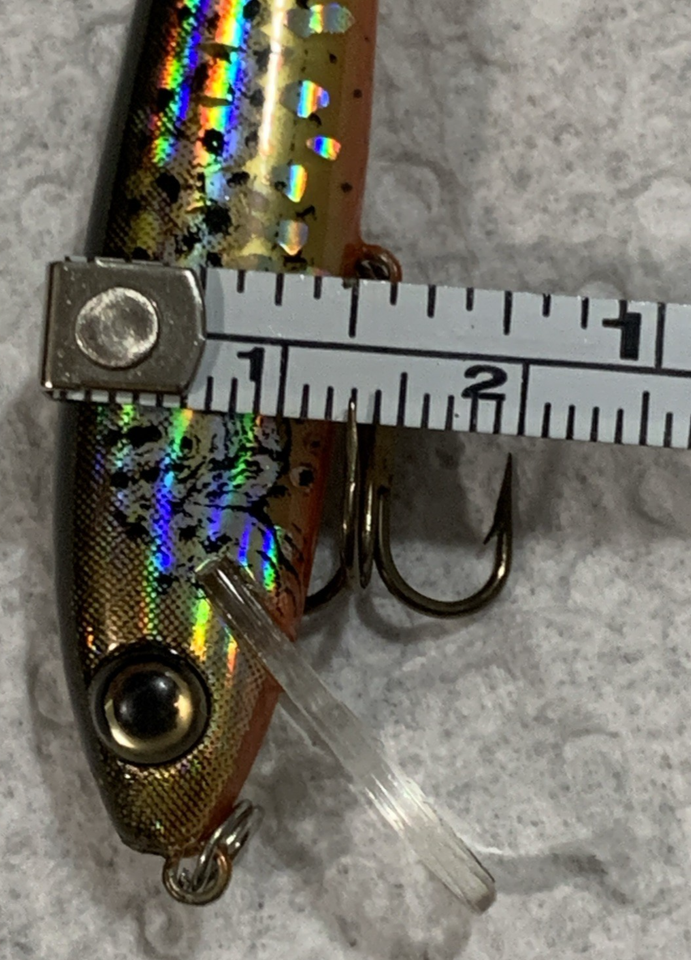 Rebel Floater Fishing Lure Minnow Red Rainbow Metallic Bass Trout ...