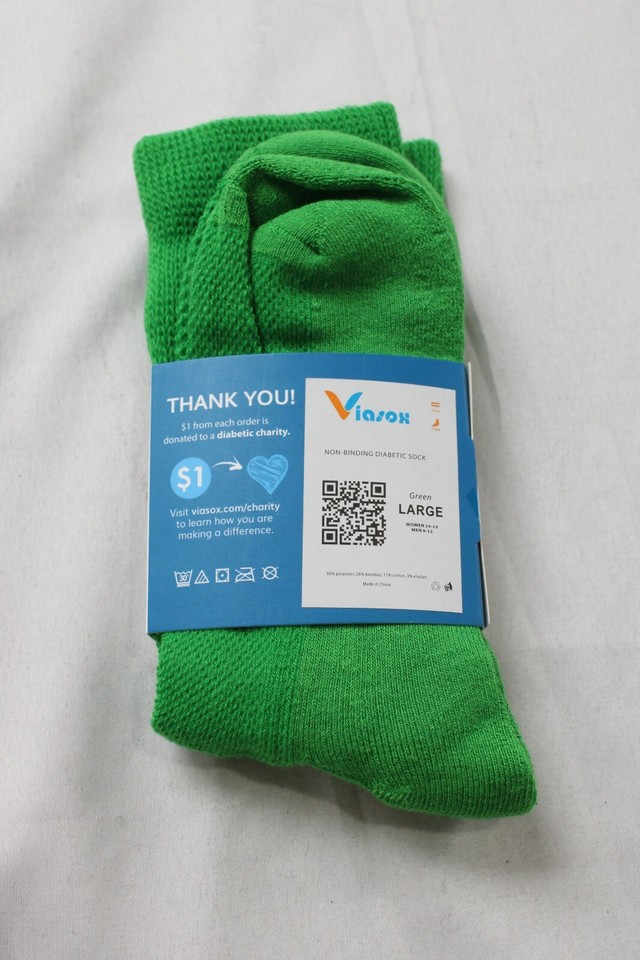 Viasox Unisex Diabetic Non-Binding Socks Assorted Colors/Sizes/Styles ...