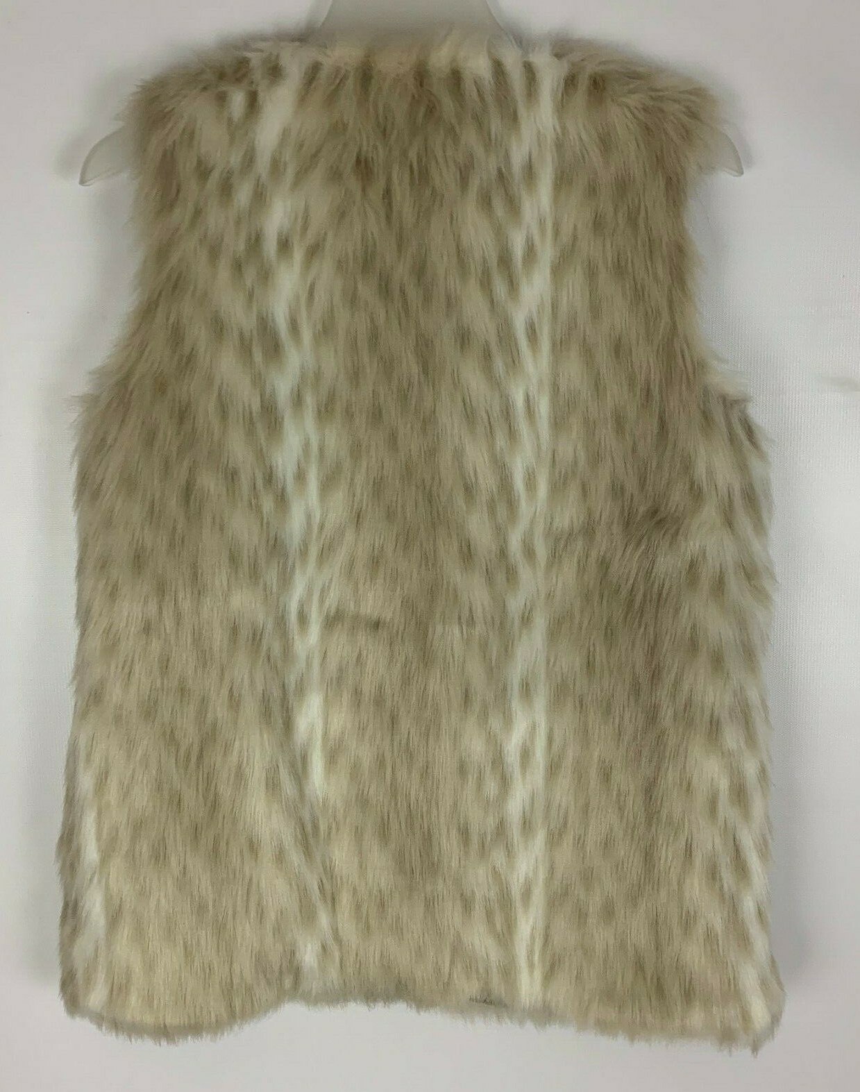 Betsey Johnson Faux Fur Fashion Vest Size M Animal Print Chinchilla ...