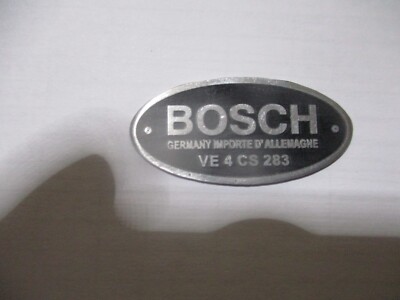Typenschild Schild Bosch Verteiler VE 4 CS 283 VW Käfer Porsche 356 s20 ...