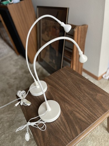 IKEA JANSJÖ Gooseneck White LED Desk Lamp DISCONTINUED Snake Light | eBay