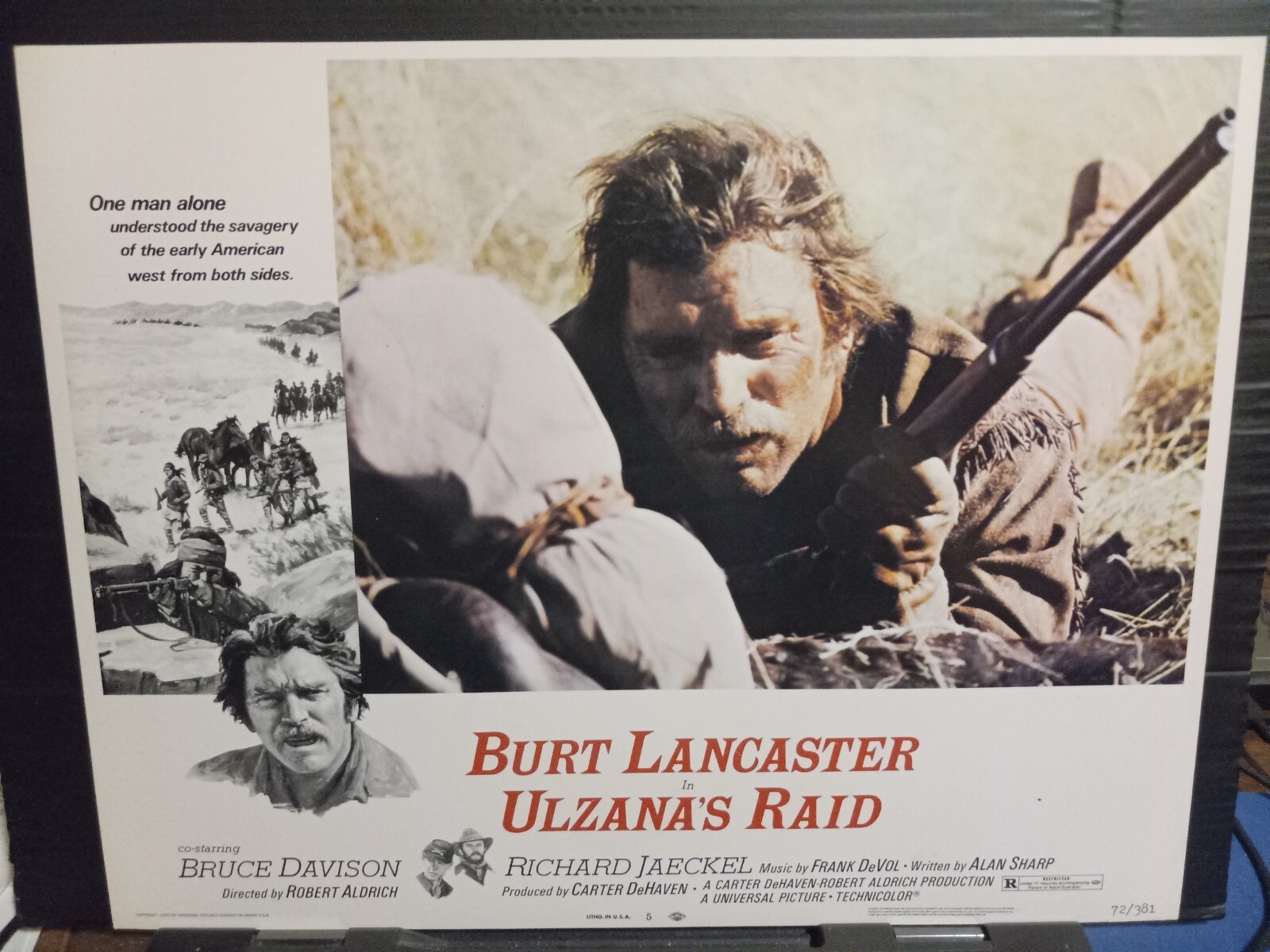 Lobby Card 1972 ULZANA'S RAID Burt Lancaster best CU crouching rifle ...