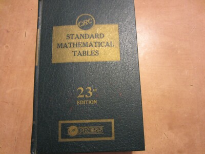 CRC STANDARD MATHEMATICAL TABLES 23 rd EDITION HARDCOVER BOOK 1975 ...