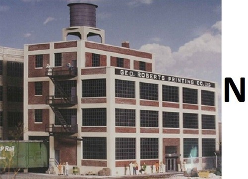 N Scale - George Roberts Printing Inc."Bldg. Kit," Walthers 933-3231 | eBay