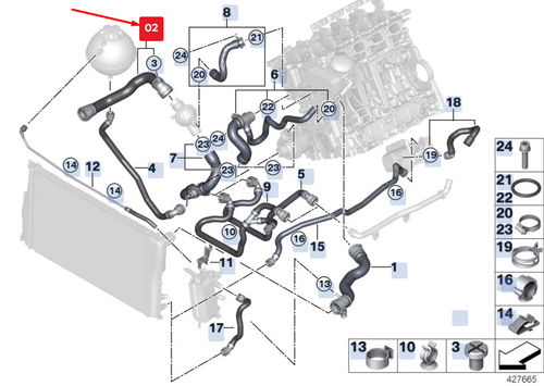 NEW BMW 5 GRAN TURISMO F07 ENGINE COOLANT HOSE 17127640917 7640917 NO🇺🇸 ...
