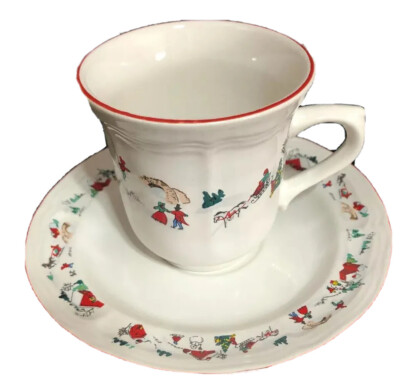 Faberware/ Katherine Babanovsky White Christmas Coffee/Tea Cups ...