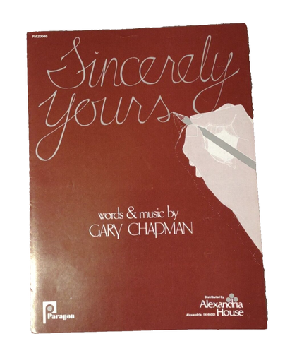 Sincerely Yours Sheet Music Gary Chadman Single Song Vintage Music | eBay