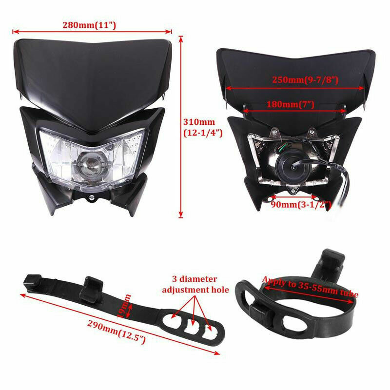 Black Rec Reg Lighting kit Fit Honda CRF 150 250 230 XR Suzuki DRZ 400 ...