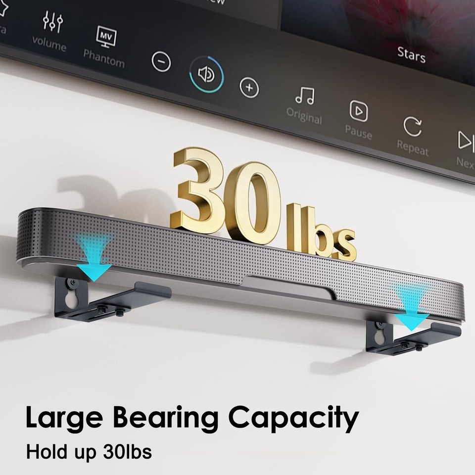 Universal Soundbar Wall Mount Bracket Depth Adjustable for Bose, JBL ...