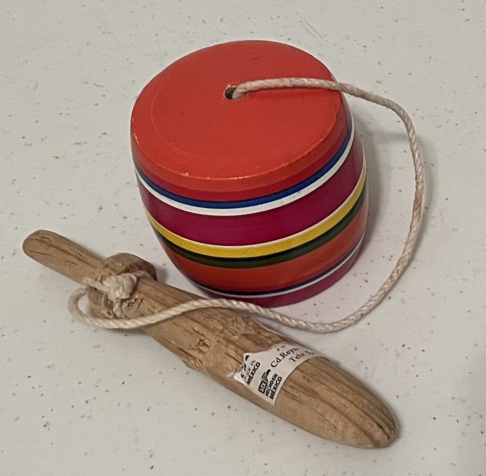 Multicolor handcrafted Mexican Balero toy wooden barrel game -Madera ...