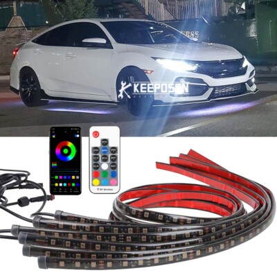 6PCS Multicolor LED Underglow Lights Strip Neon Light Kit For Honda ...