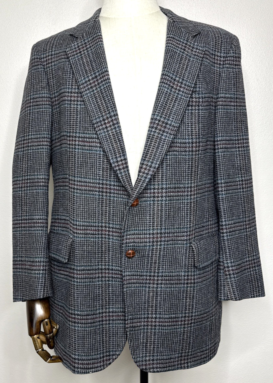 English Manor Blazer Men’s 42L Wool Sport Coat Gray W… - Gem