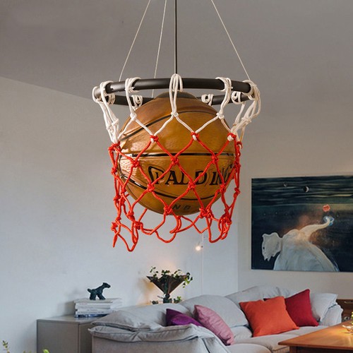 Creative Basketball Pendant Lamp Glass Ceiling Lights Chandeliers ...