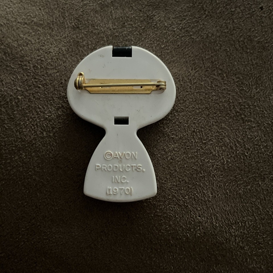 Vintage 1970 Avon Small World Girl Black Hair Fragrance Glace Pin ...