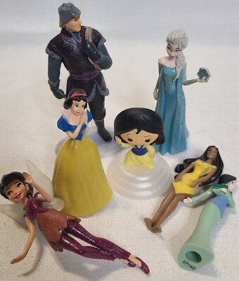 7 Disney Princess Figures Snow White Elsa Mulan Pocahontas Frozen | eBay