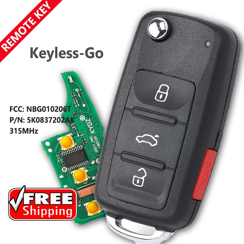 for 2011-2016 Volkswagen 4-Button PROXIMITY Flip Smart Key KEYLESS ...