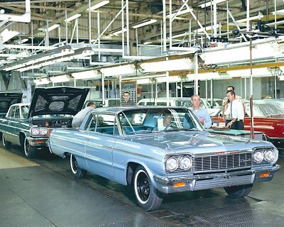 1964 CHEVROLET Factory ASSEMBLY LINE Classic Car Picture Photo 5x7 | eBay