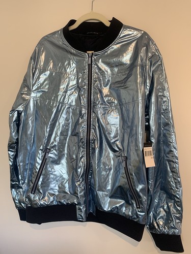 Sean Jean Metallic Blue Bomber Jacket, 2XL w/tags, Never Worn | eBay