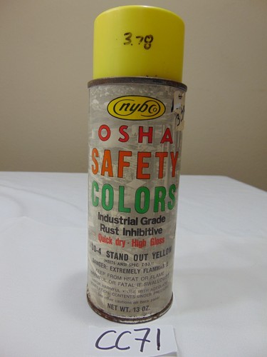 VINTAGE SPRAY CAN PAINT NYBCO OSHA SAFETY COLOR PAPER LABEL STAND OUT ...